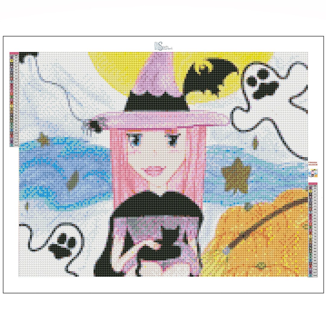 Witch and Friends Sparkle-by-number Diamond Art Kit - Etsy