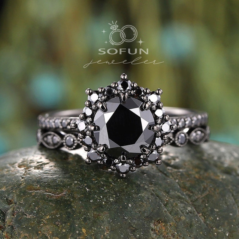 Black Wedding Rings - Etsy