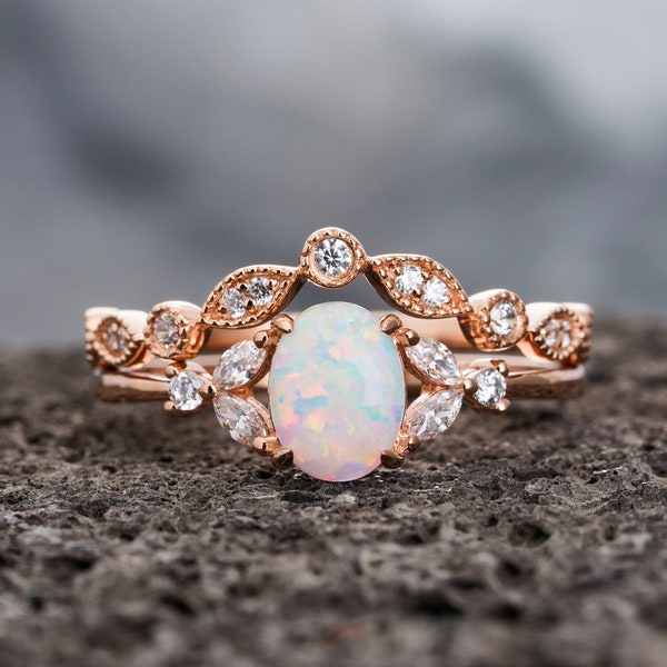 Opal Wedding Ring - Etsy