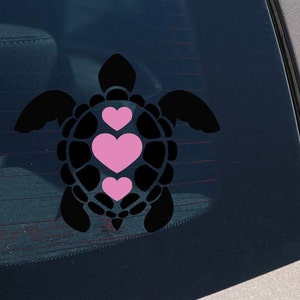 Sea Turtle Heart Shape Turtle Shell Vinyl Decal Sticker for Cars for ...