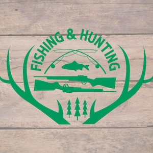 Fishing and Hunting Permanent Vinyl Decal Sticker - Etsy