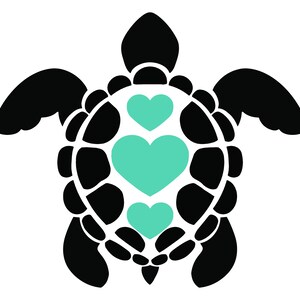 Sea Turtle Heart Shape Turtle Shell Vinyl Decal Sticker for Cars for ...