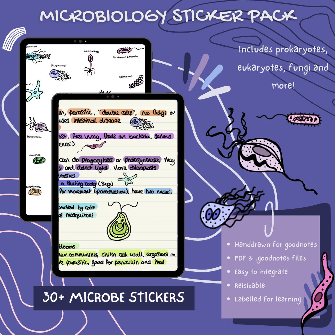 Microbiology Digital Stickers - Etsy