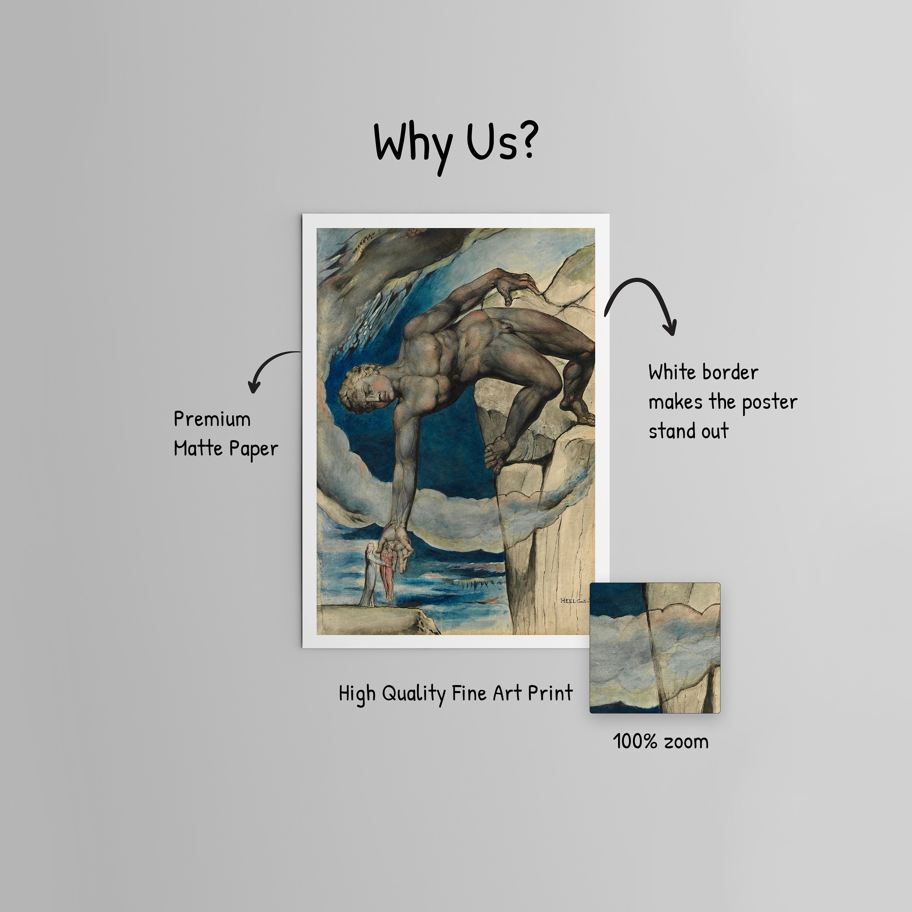 William Blake Antaeus Setting Down Dante Virgil in the Last - Etsy