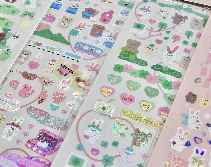 Mystery Cute Korean/japanese Sticker Sheets, Kawaii Stationery, Kawaii ...