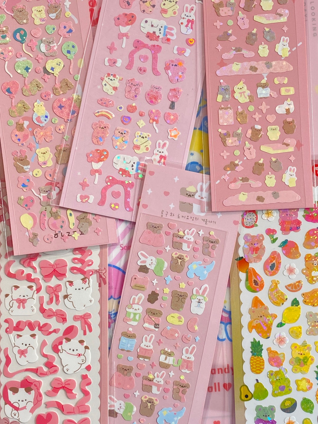 Cute Korean Sticker Sheets, Kawaii Stationery, Kawaii Sticker Sheets ...