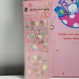 Cute Korean Sticker Sheets, Kawaii Stationery, Kawaii Sticker Sheets ...