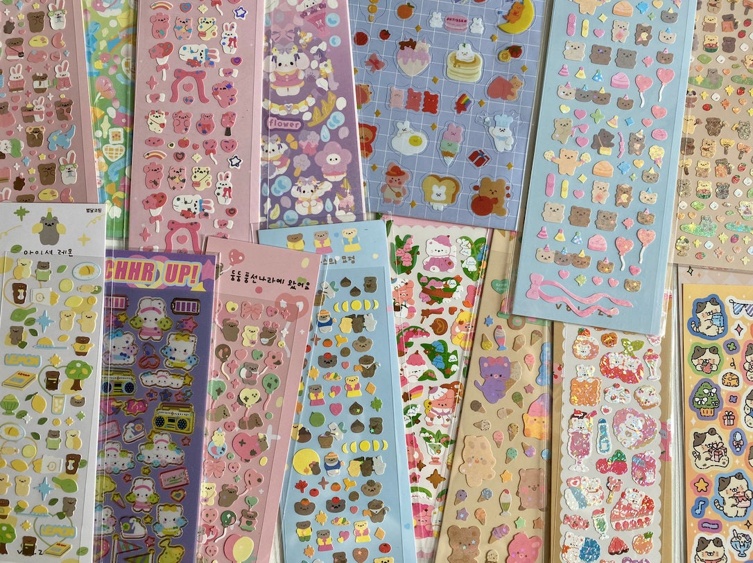 Mystery Cute Korean/japanese Sticker Sheets Kawaii - Etsy
