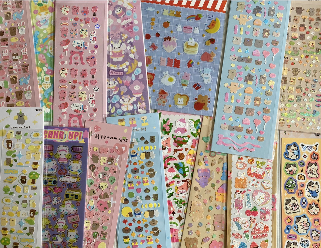 Mystery Cute Korean/japanese Sticker Sheets Kawaii - Etsy