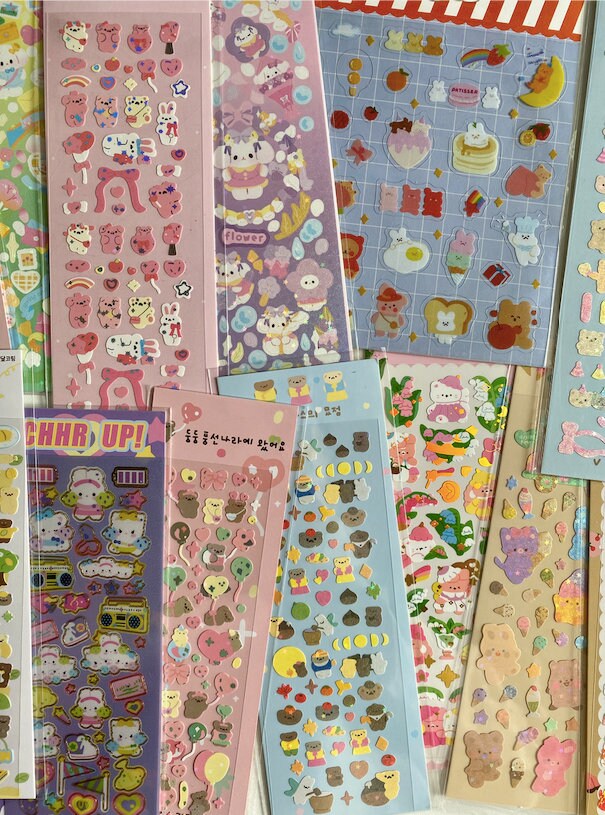 Mystery Cute Korean/japanese Sticker Sheets Kawaii - Etsy