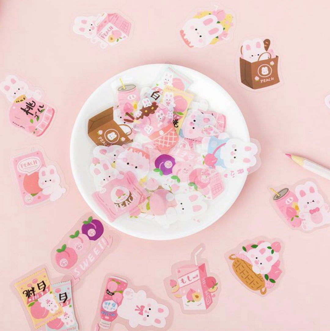 Cute Kawaii Japanese Animal Sticker Set - Pack of 40 Stickers - Etsy