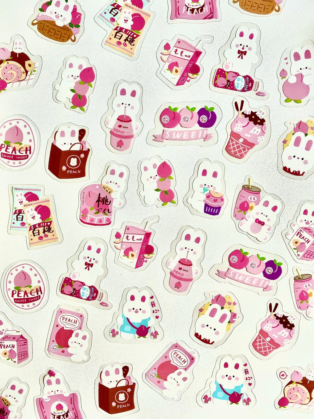 Cute Kawaii Japanese Animal Sticker Set Pack of 40 Stickers - Etsy