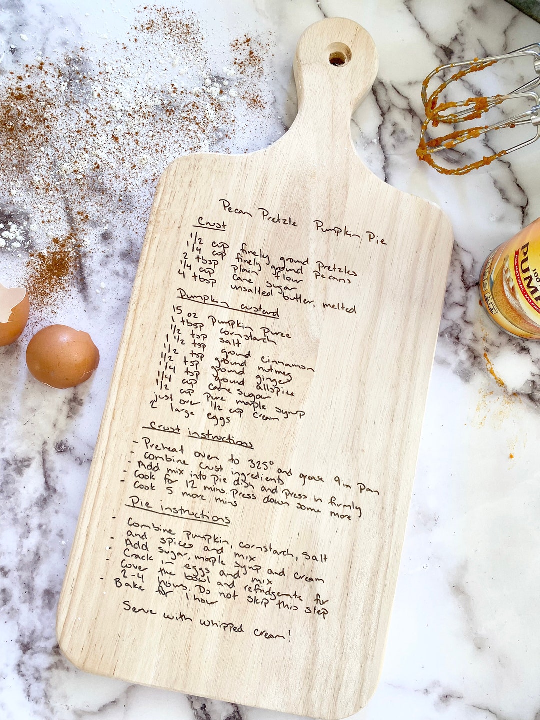 Handwritten Recipe Board | Christmas Recipe Board | Christmas Gifts for ...
