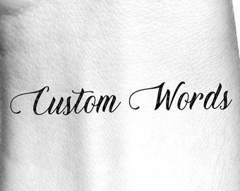 Custom Words Temporary Tattoo / Custom Tattoo - Etsy