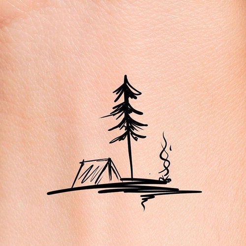 Small Pine Tree Temporary Tattoo set of 3 - Etsy