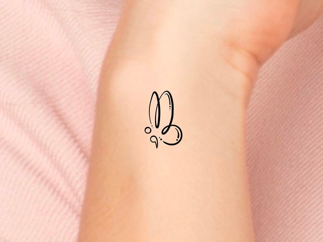 Semicolon Butterfly Temporary Tattoo - Etsy