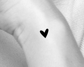 Two Tiny Black Hearts Temporary Tattoo - Etsy Canada