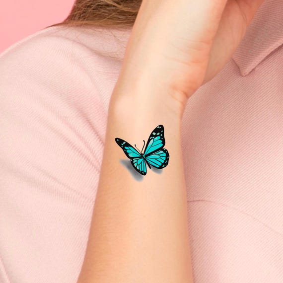 Turquoise Butterfly Tattoos Blue Butterfly Cherry Blossom By Curtis: