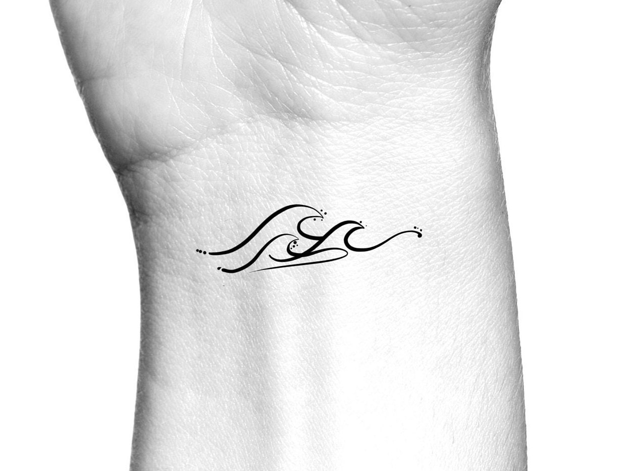 Ocean Waves Outline Tattoo