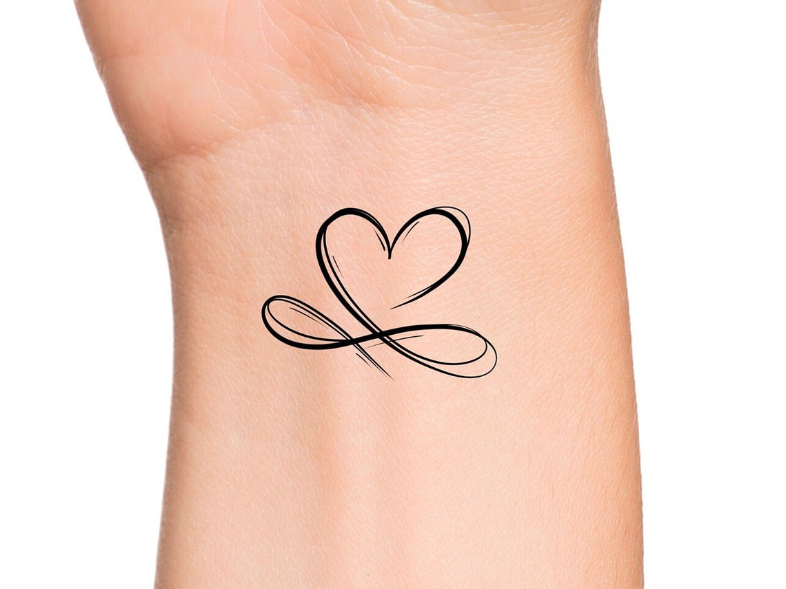 Infinity Heart Temporary Tattoo - Etsy