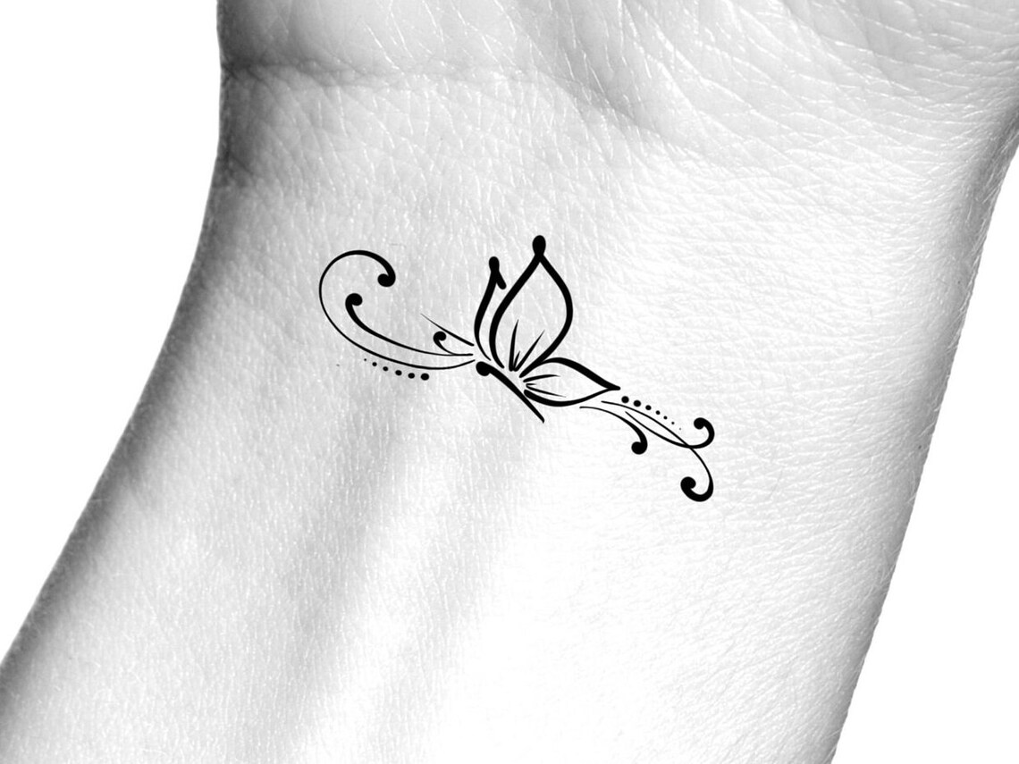 Butterfly Swirls Temporary Tattoo - Etsy