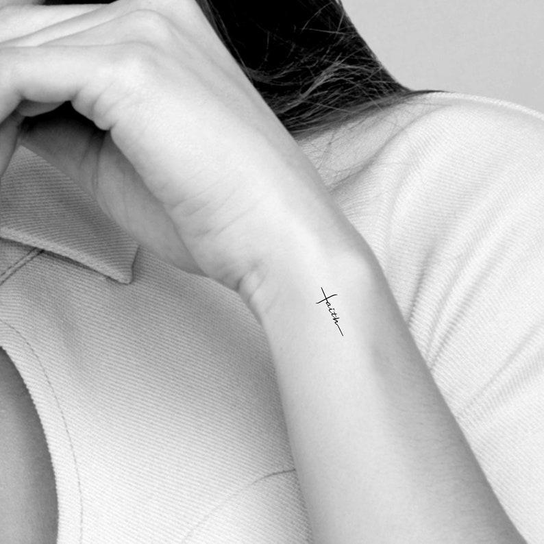 Faith Cross Temporary Tattoo / Religious Tattoo - Etsy