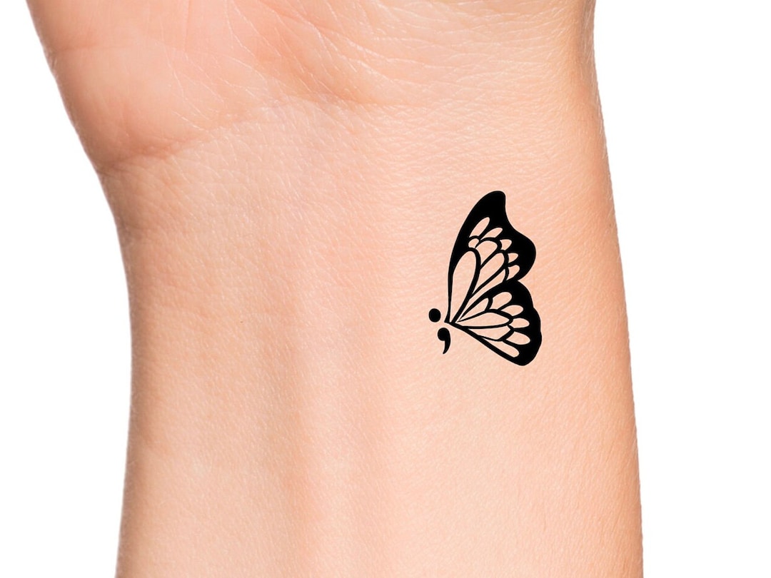Semicolon Butterfly Temporary Tattoo / Monarch Butterfly Tattoo - Etsy