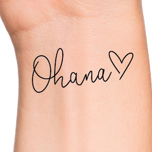 Ohana Heart Temporary Tattoo / Family Tattoo - Etsy