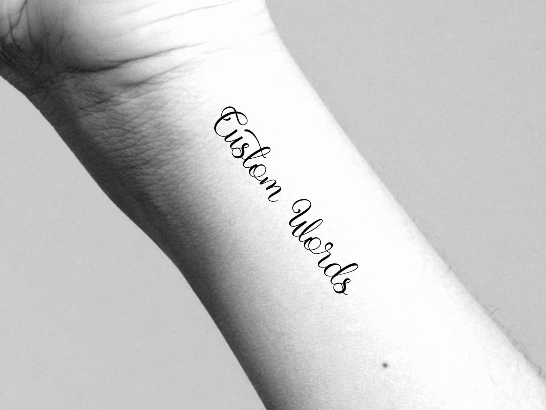 Custom Words Calligraphy Temporary Tattoo | Etsy