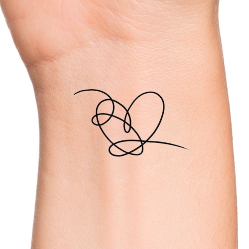 Love Yourself Temporary Tattoo / Heart Tattoo / Bts Tattoo / - Etsy