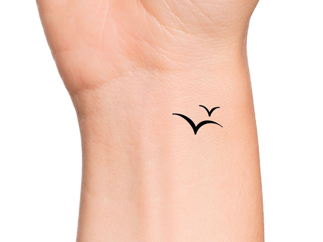 Birds Silhouette Temporary Tattoo / Small Birds Tattoo on Wrist ...