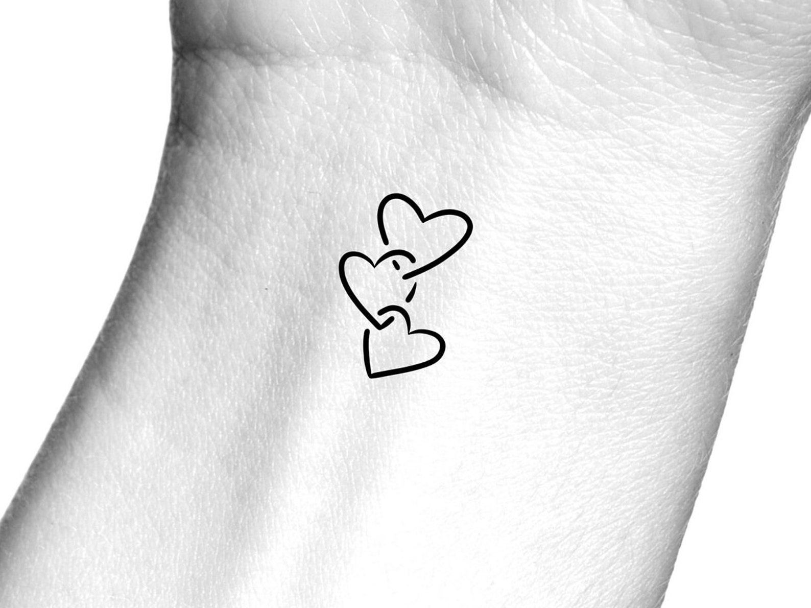 3 Connecting Hearts Temporary Tattoo - Etsy