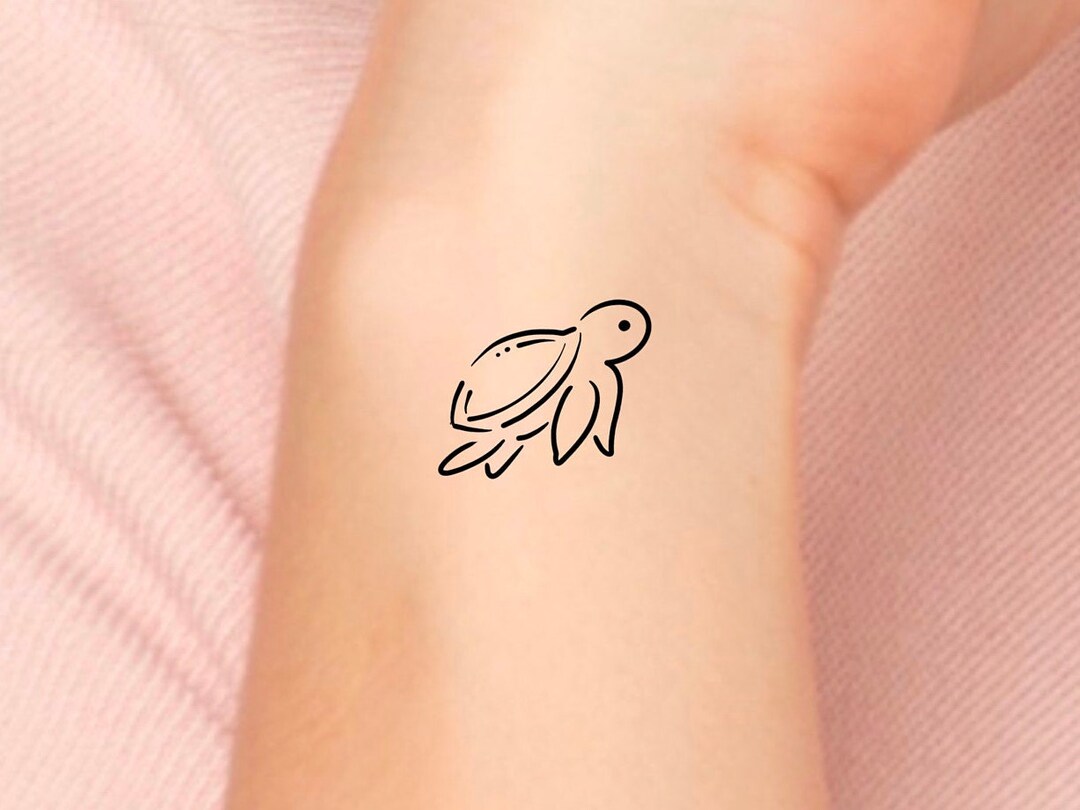 Baby Sea Turtle Temporary Tattoo - Etsy