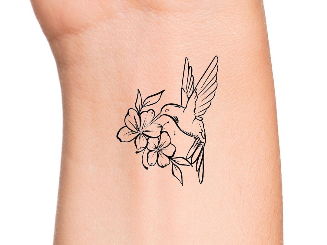 Hummingbird and hibiscus tattoo - Bronctattooaus.com