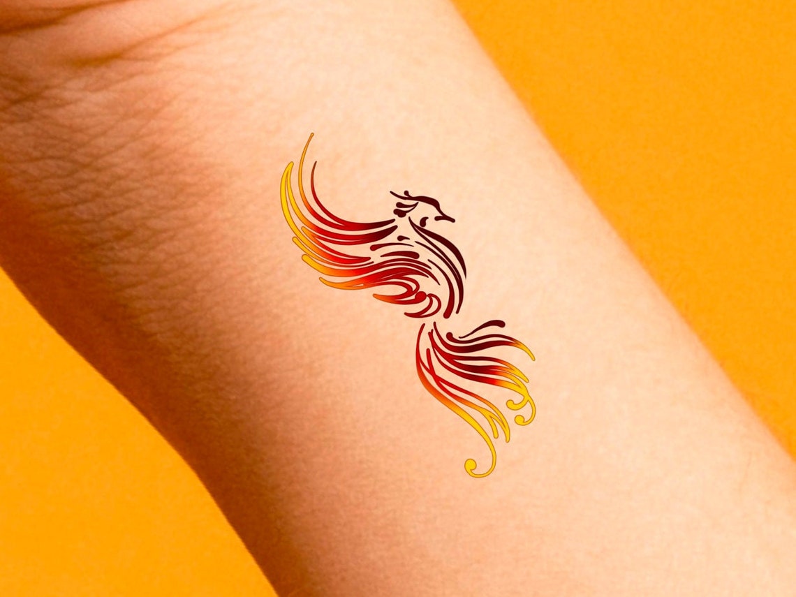 Fire Phoenix Temporary Tattoo - Etsy