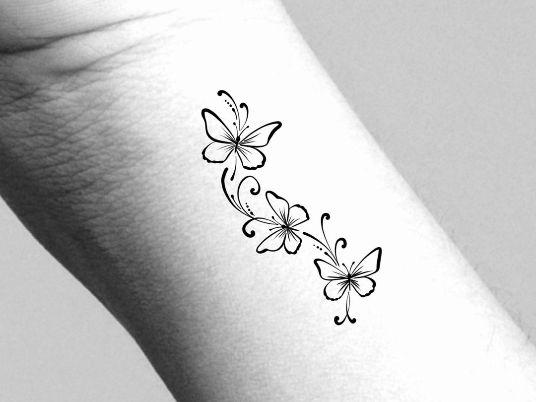 3 Family Butterfly Swirls Temporary Tattoo - Etsy