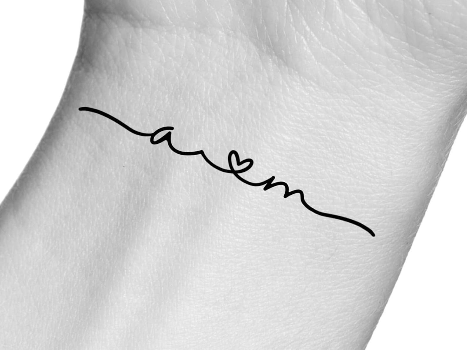 Custom Heart Initials Temporary Tattoo / Custom Tattoo - Etsy