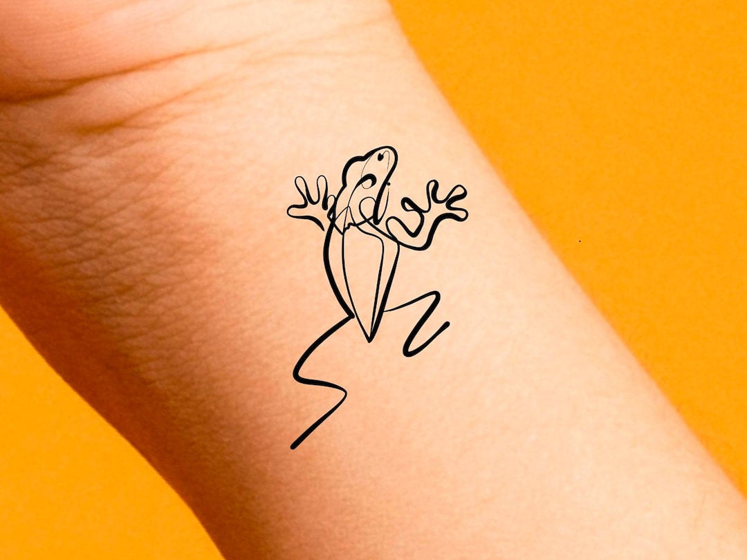 Frog Line Temporary Tattoo / Animals Tattoo / Climbing Tree Frog Tattoo ...