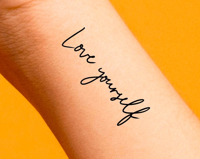 Love Yourself First Temporary Tattoo set of 2 - Etsy