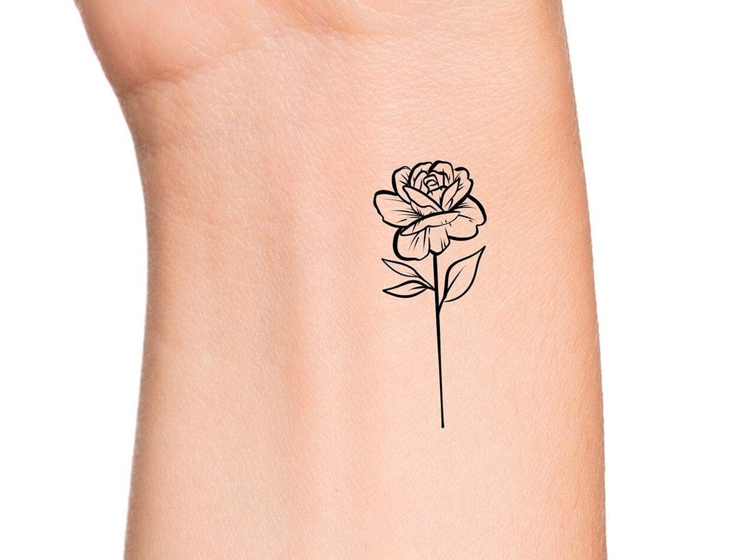 Rose Temporary Tattoo / Floral Tattoo - Etsy