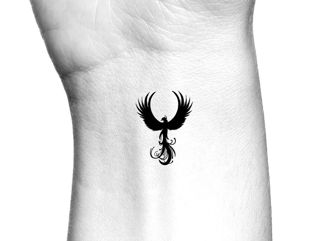 Black Phoenix Temporary Tattoo - Etsy