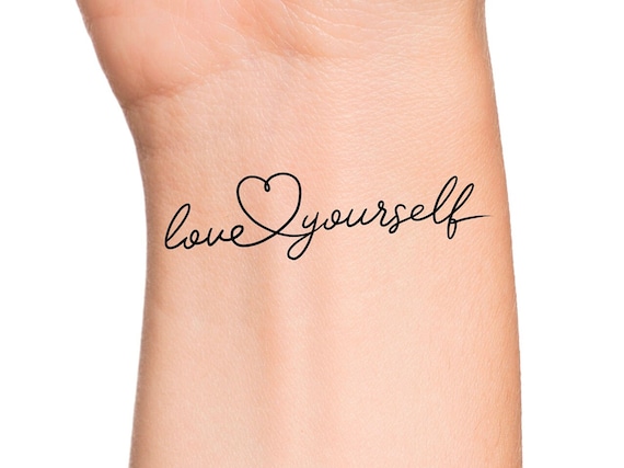 Love Cursive Heart Tattoo