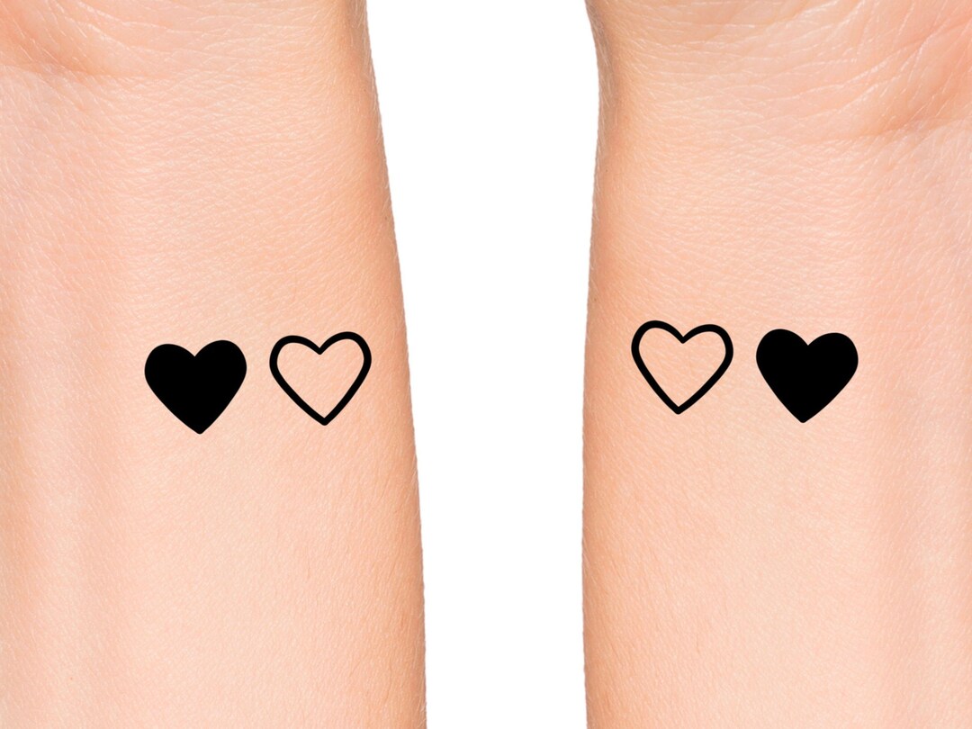 Matching Hearts Temporary Tattoo / Best Friend Tattoos / Sister Tattoos ...