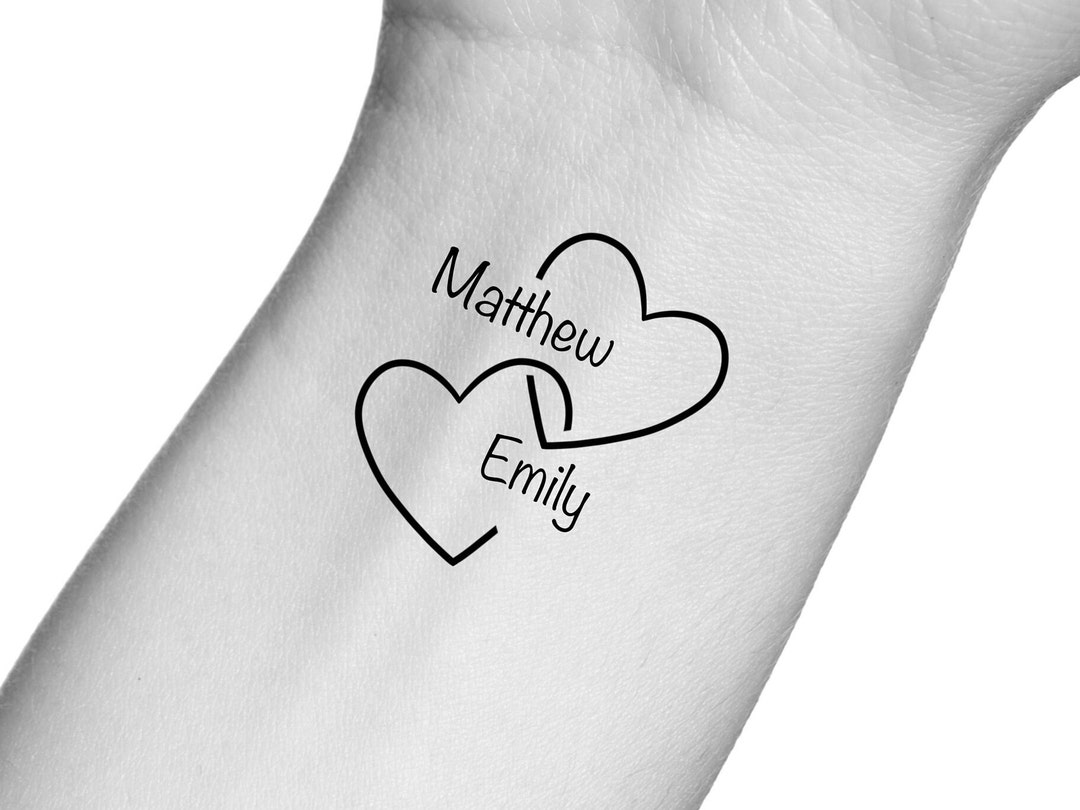 Custom Names Temporary Tattoo / Custom Name Hearts Tattoo - Etsy