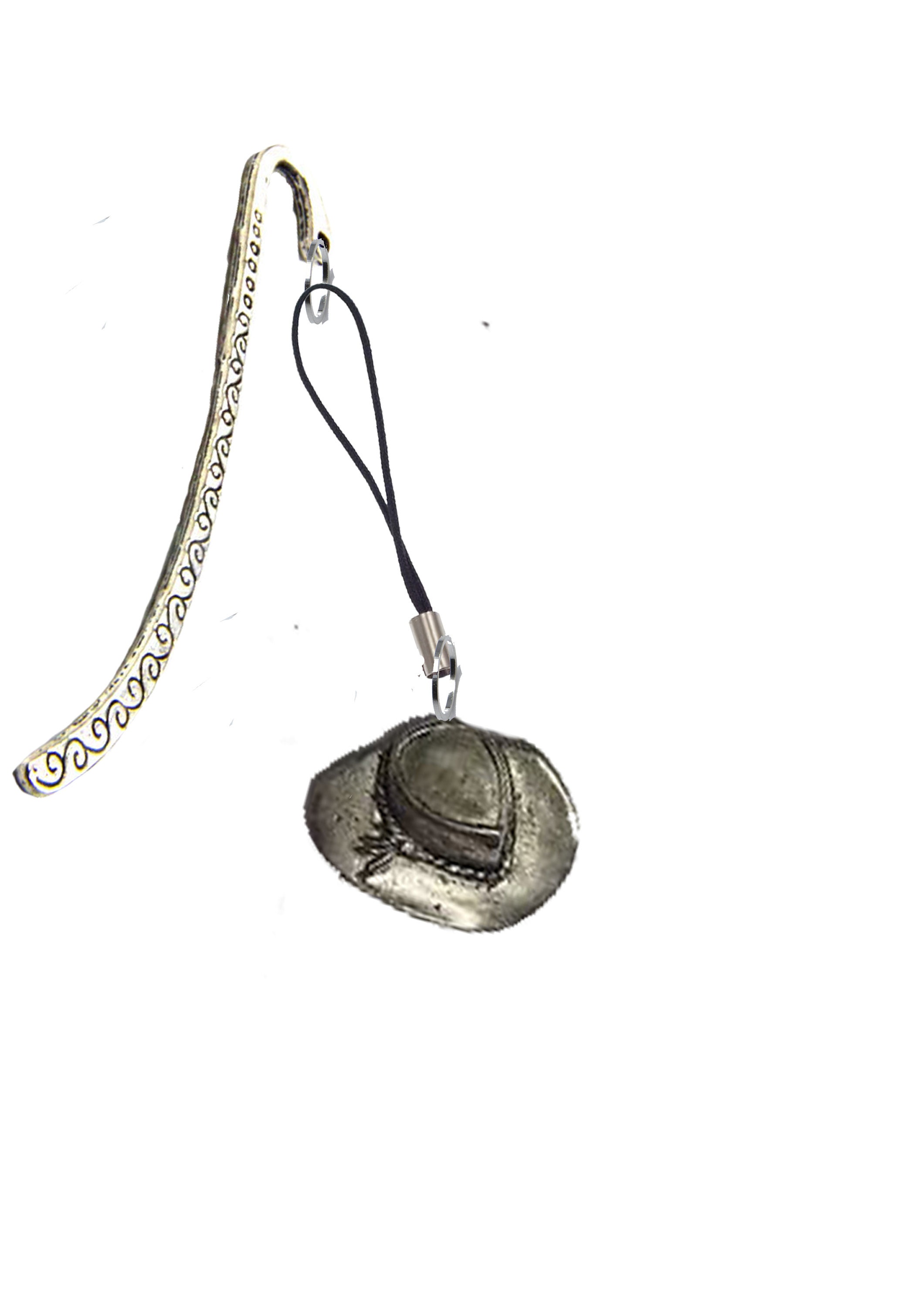 W07 Cowboy Stetson Hat Pewter on a Bookmark Clip Slide Metal - Etsy UK