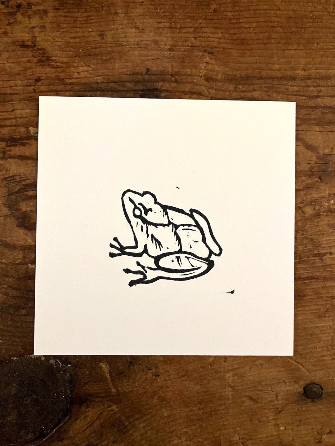 Frog Mini Block Print 4x4 - Etsy