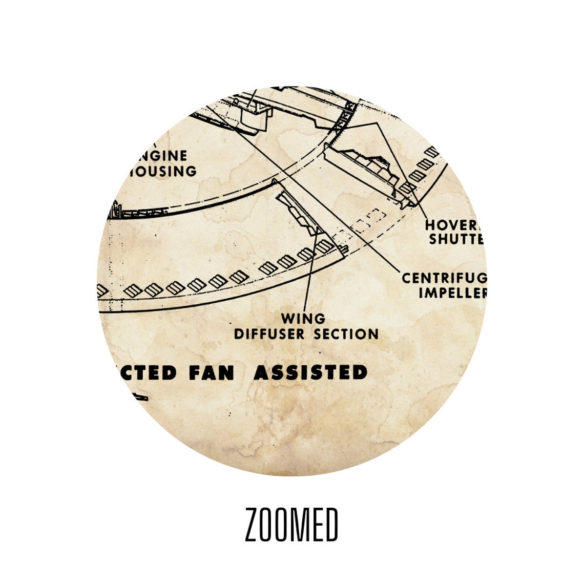 Avro Air Car Blueprint, Vintage UFO Design Print, 1950s Flying Saucer ...