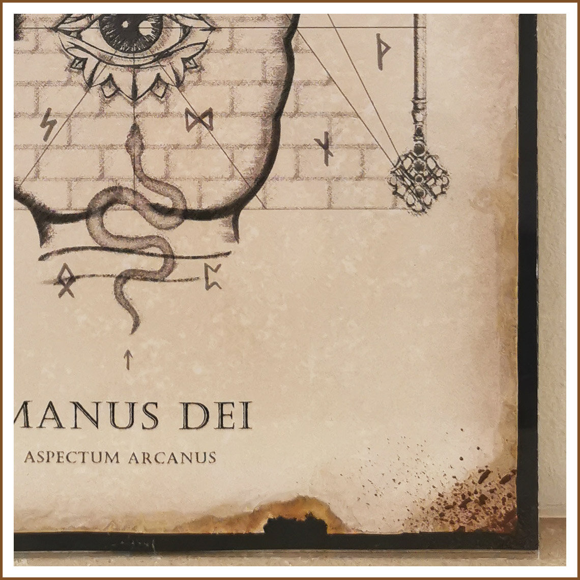 Alchemy Hand of God Print, Aged Reproduction Print, Aged Reproduction ...