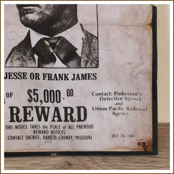 Authentic Jesse James Wanted Poster