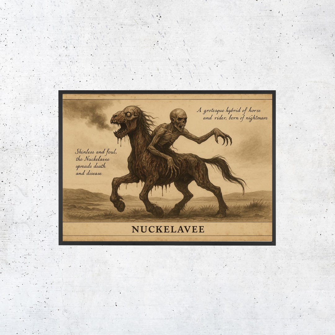 Nuckelavee Art Print – Scottish Mythology Wall Art – Celtic Sea Monster ...